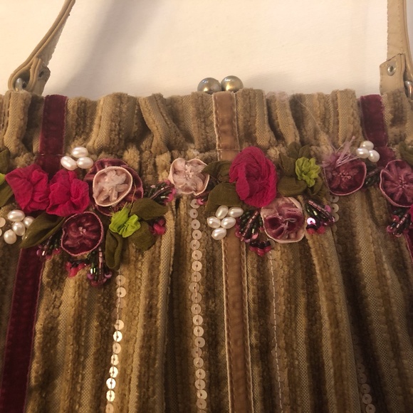 Pat Vine | Bags | Stunning Beaded Velvet Chenille Purse | Poshmark